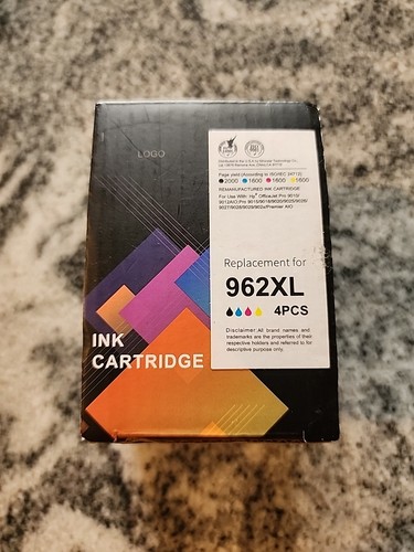 4 PACK 962XL Ink for HP Officejet Pro 9012 9014 9015 9016 9027 9028 ...