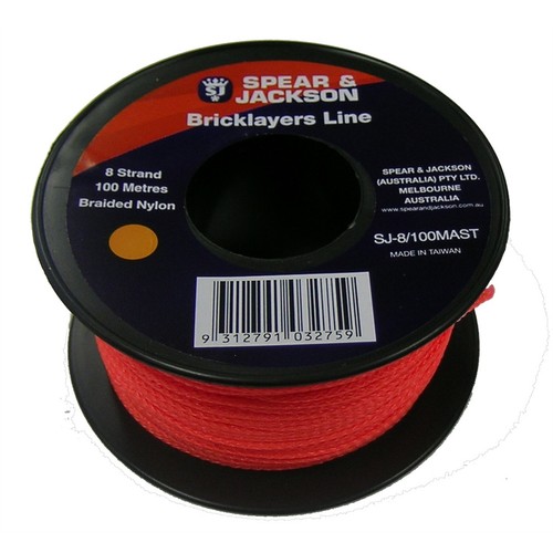 Spear & Jackson 100m Orange Nylon 8 Strand Brick Line | eBay