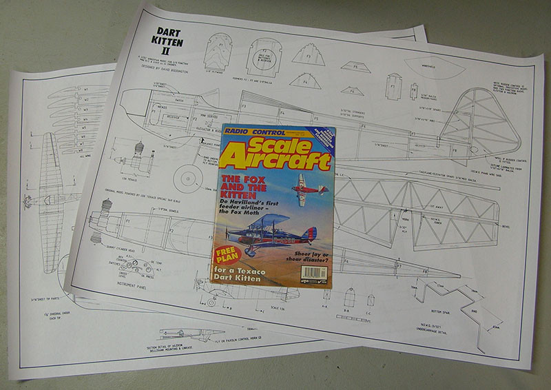 Model Airplane Plans (RC): Texaco Dart Kitten II Scale 45½"ws for 1/2A ...