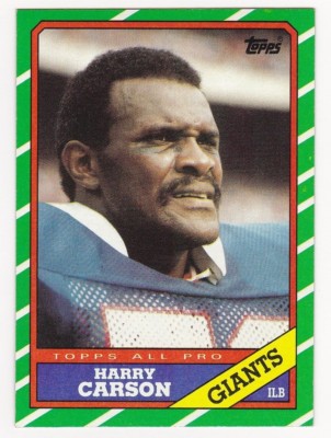 HARRY CARSON 1986 Topps Football # 152 New York Giants All Pro HOF NM ...