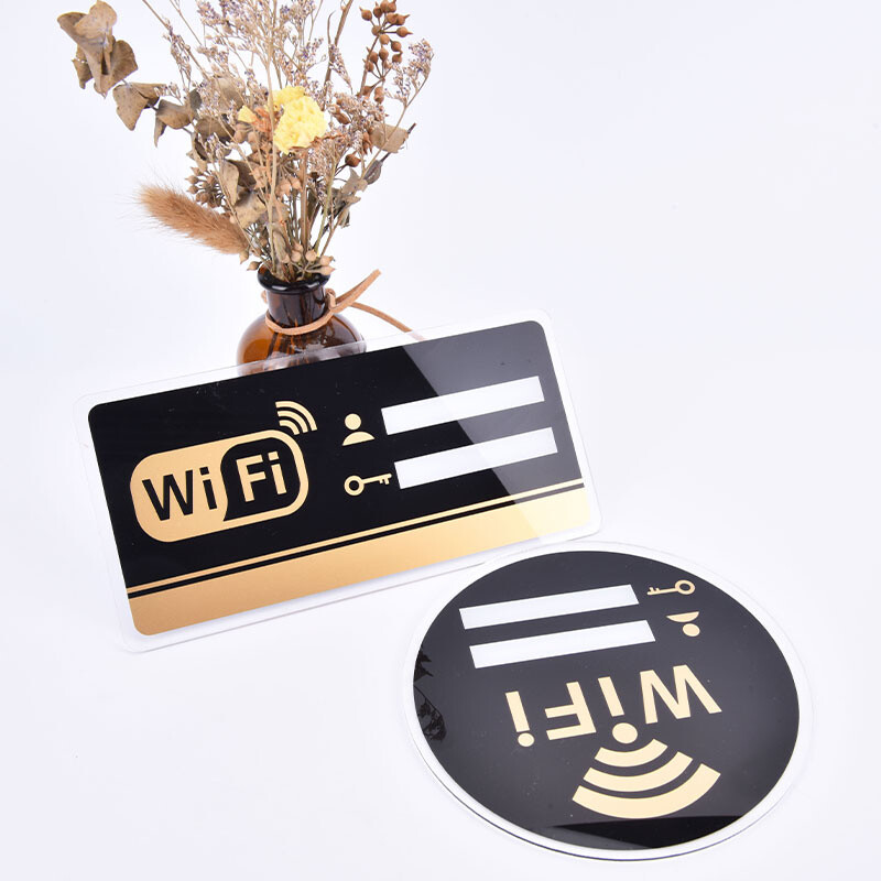 WIFI Sign 3D Acrylic Mirror Wall Sticker Handwriting Account PasswordW ...