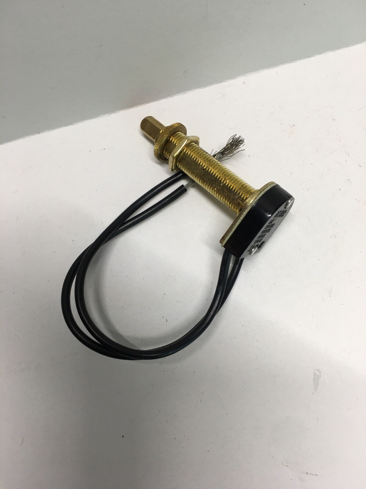 PUSH BUTTON ON-OFF BRASS PLATED CANOPY SWITCH SINGLE POLE 1 1/2" SHANK ...