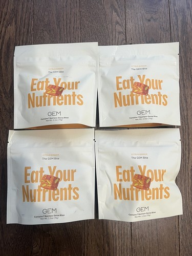 GEM Daily Essentials Citrus Ginger Multivitamin- 4 x 7-Bite Packs. Exp ...