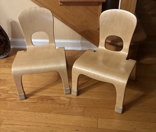 2 Vintage MCM style Community Playthings Child's Bent Plywood chairs ...