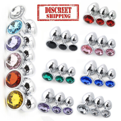 Stainless Steel Plug Jewelry Plug Jewelled Diamond Stopper Plug S&M&L ...