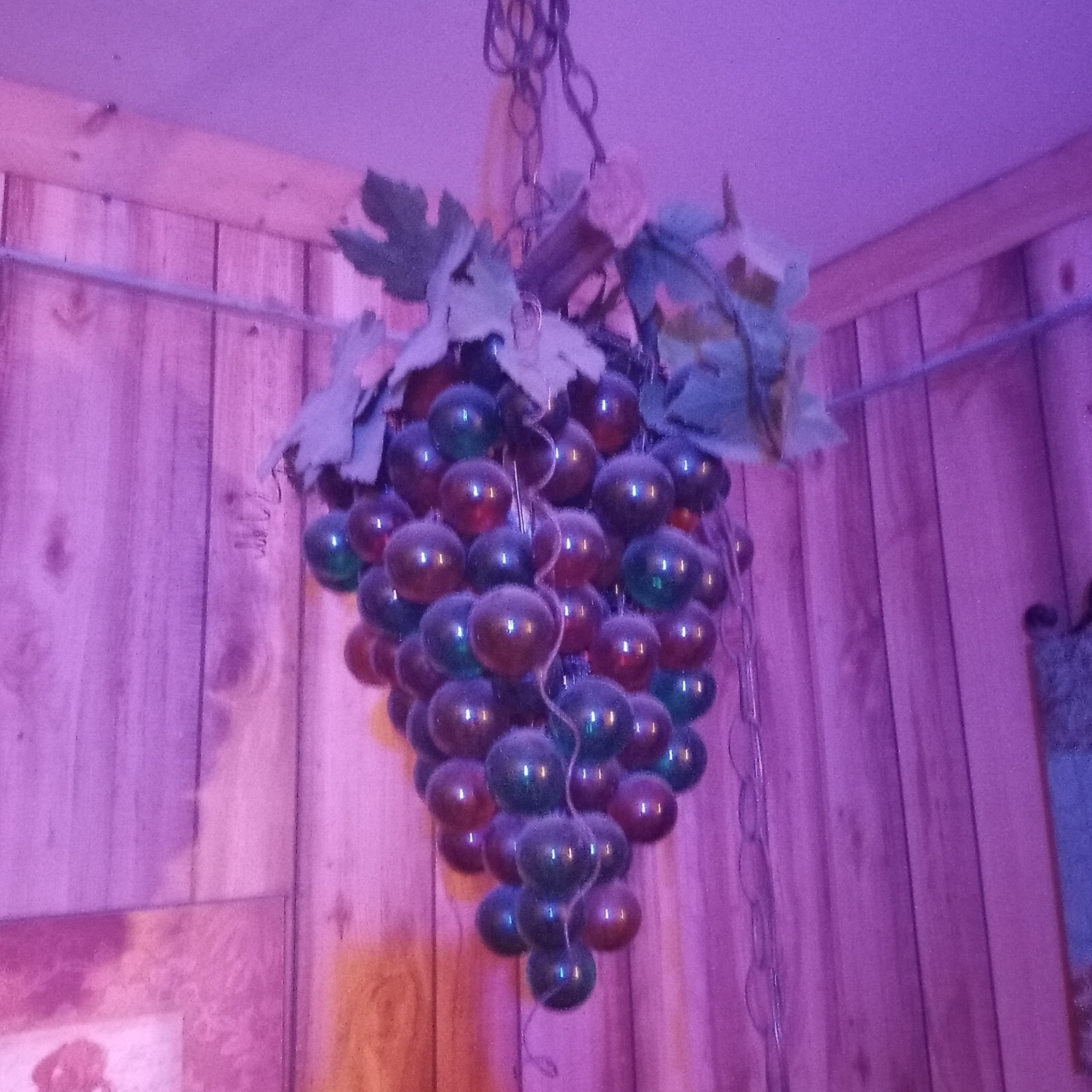 Vintage Lucite Grape Cluster Hanging Swag Lamp Light, Works! | eBay