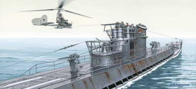 MIRAGE 40043 1:400 U-875 German Submarine - type U-IX D2 Turm II + Fa ...