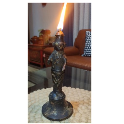 Antique Primitive shaman figure Kerosene Oil lamp Nepal Tuki Collective ...