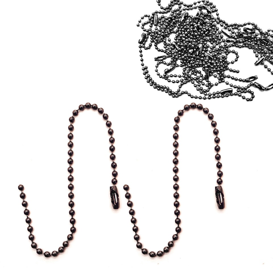 100pcs 10/15/20cm Metal Ball Beaded Chain With Connector Clasp Tag Key ...