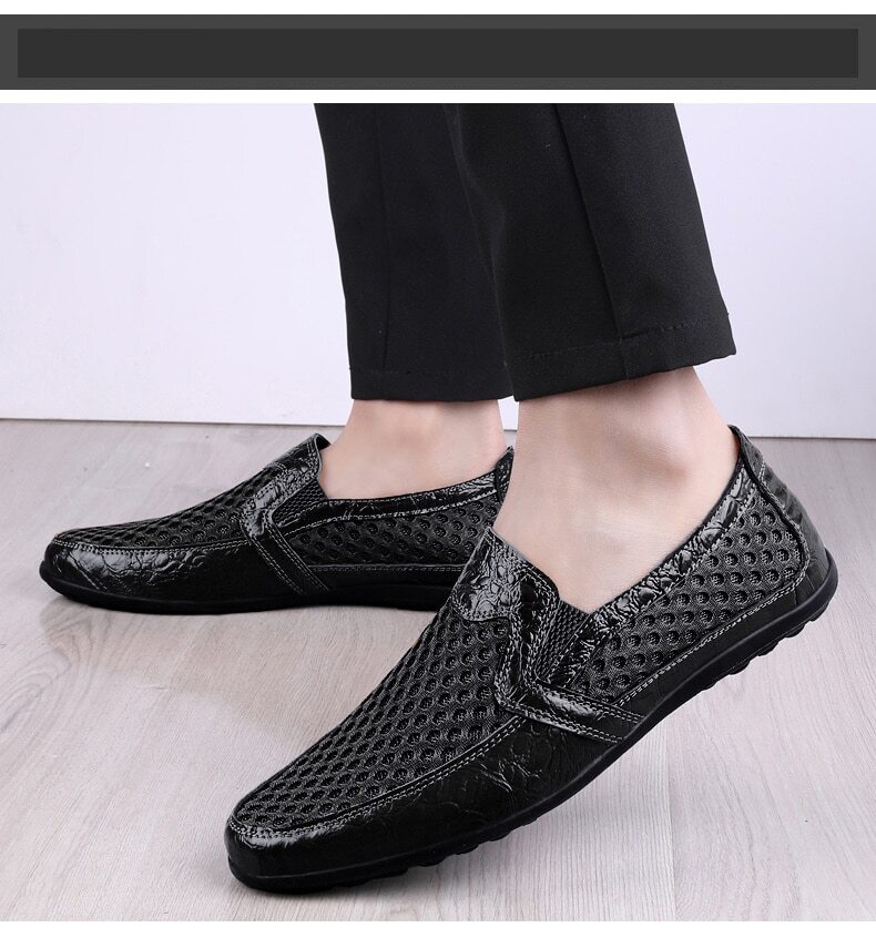 Men Leather Loafers Shoes Men Sneakers Male Outdoor Black Flat Men ...