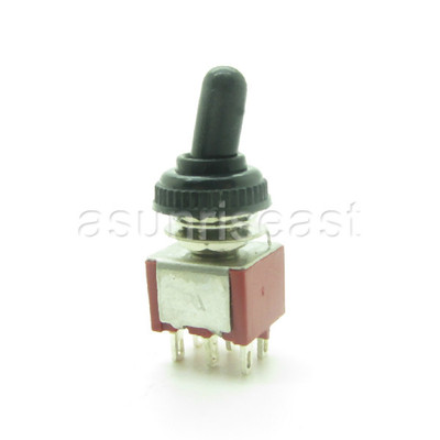 5 × Red Toggle Switch DPDT 2 Position 6mm ON-ON 6-PIN + Waterproof ...