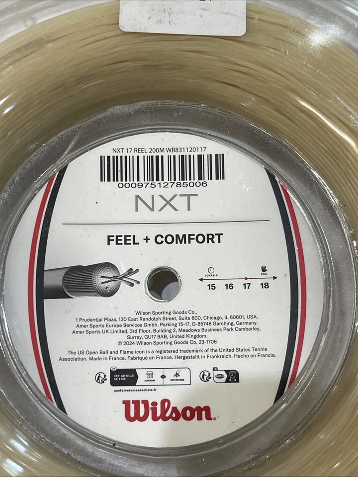 Wilson NXT 17 Gauge 1.24mm Reel - 660 ft /200m Tennis String NEW ...