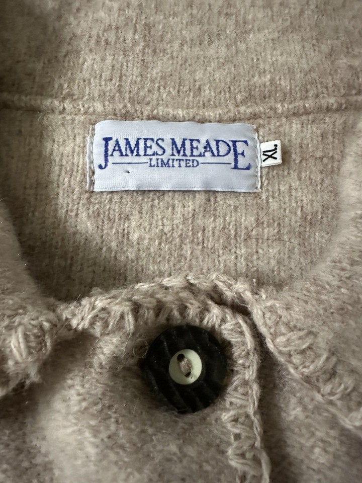 James Meade 100% Wool Oatmeal Knit Jacket XL | eBay UK