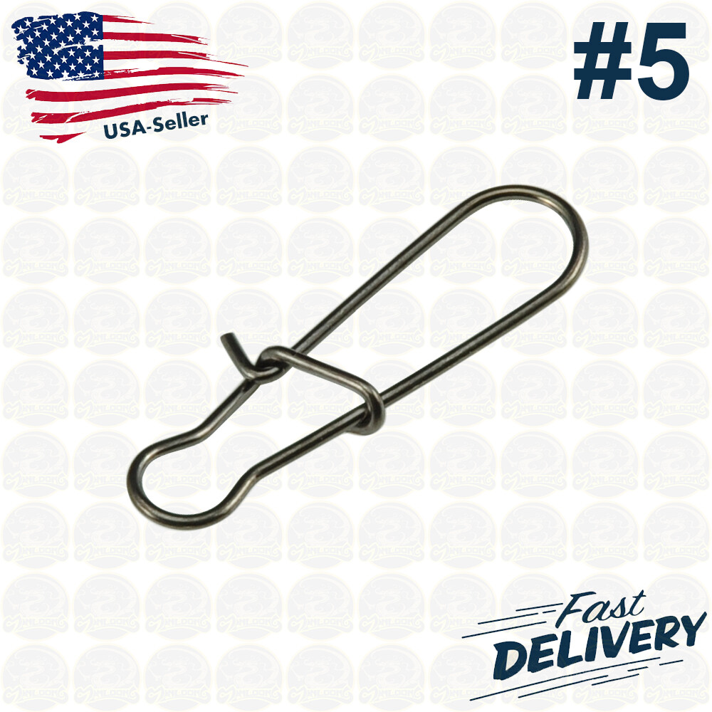 Manloong Black Nickle Dual Lock Snaps Duo lock Fishing Snaps #5 | eBay