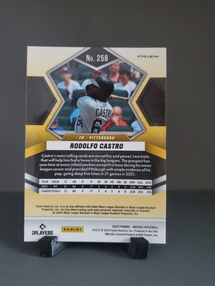 RODOLFO CASTRO 2022 MOSAIC ROOKIE CARD #258 BLUE CAMO PARALLEL | eBay