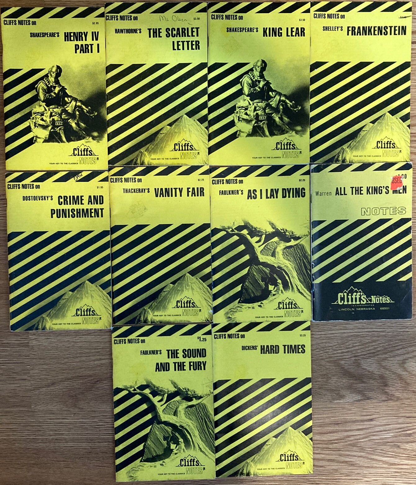 Lot of 10 Cliff's Notes Classics Frankenstein King Lear Scarlett Letter ...