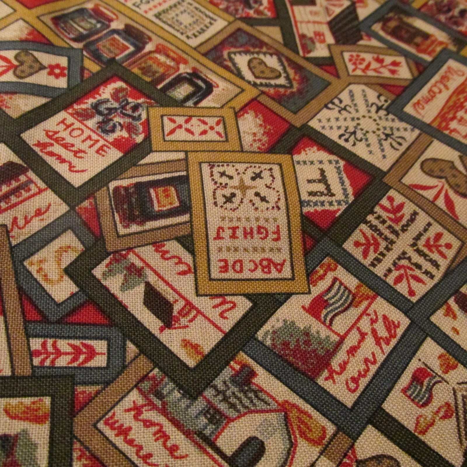 Primitive Sampler cotton fabric small print Hamil Textiles BTHY Cross ...