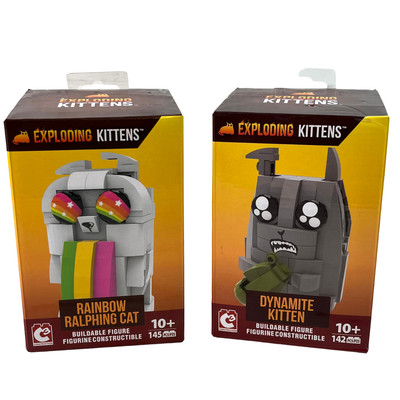 Exploding Kittens Building Blocks Brick Head Toy Rainbow Ralphing Cat ...