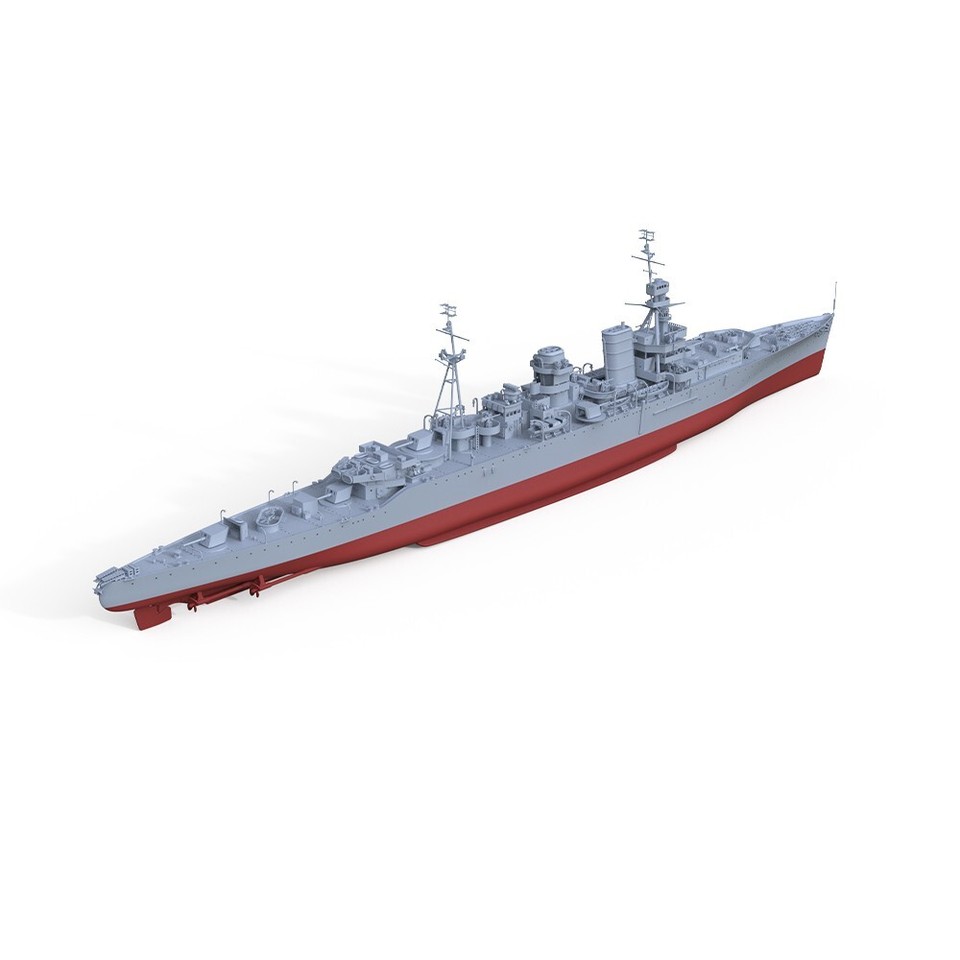 SSMODEL 561S 1/700 Military Model Kit HMS Hawkins Cruiser 1942 Full ...
