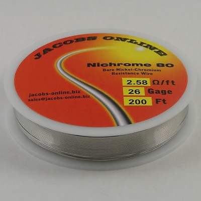 Nichrome 80 resistance wire (Nichrome V, Chromel A), 26 gauge, 200 feet ...