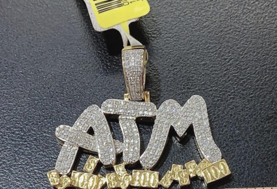 10k Solid Gold 0.83 Carat ATM Addicted To Money Diamond Pendant | eBay