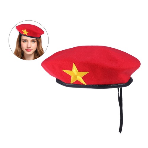 Five- Hat Stage Show Square Dancing Woolen Beret (Yellow Star) beret ...
