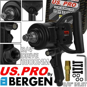 3/4" Air IMPACT WRENCH 1800NM US.PRO By BERGEN High Power HEAVY DUTY ...