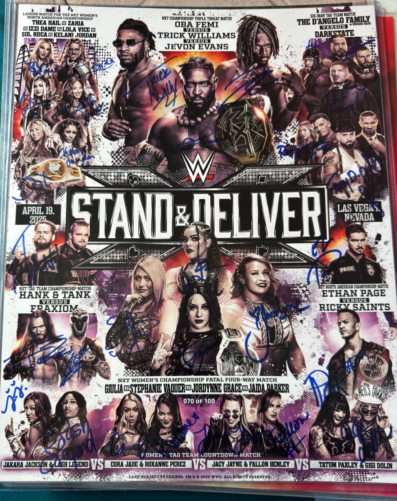 NXT WWE WrestleMania 41 Stand Deliver Signed Autograph Poster Print ...