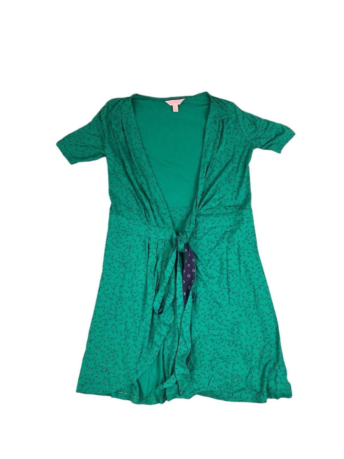 LILLY PULITZER Arina Safety Pin Button Print Wrap Ari… - Gem