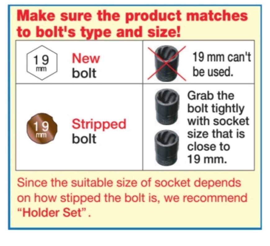 TONE 1/2" Drive Tornado Socket Set with Holder 17-24mm HTR405 5 Tools ...