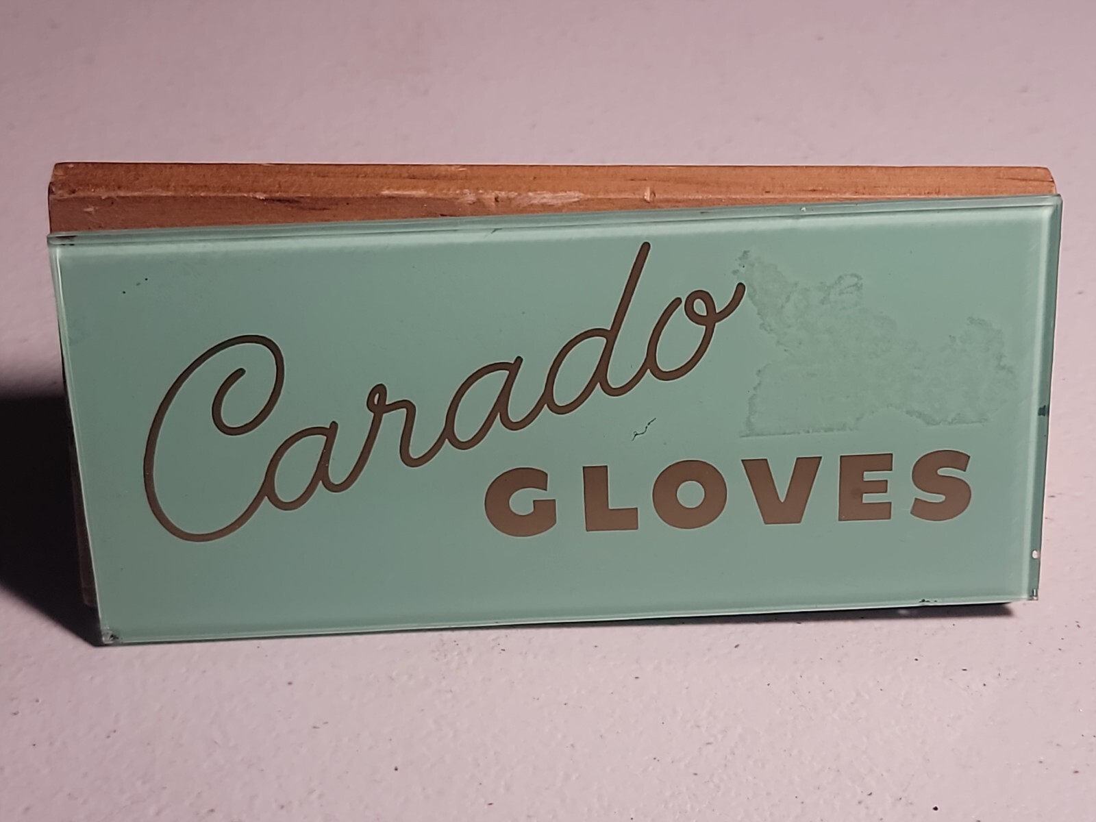 Vintage Reverse Glass Painted Store Display Sign - Carado Gloves 5 X 2 ...