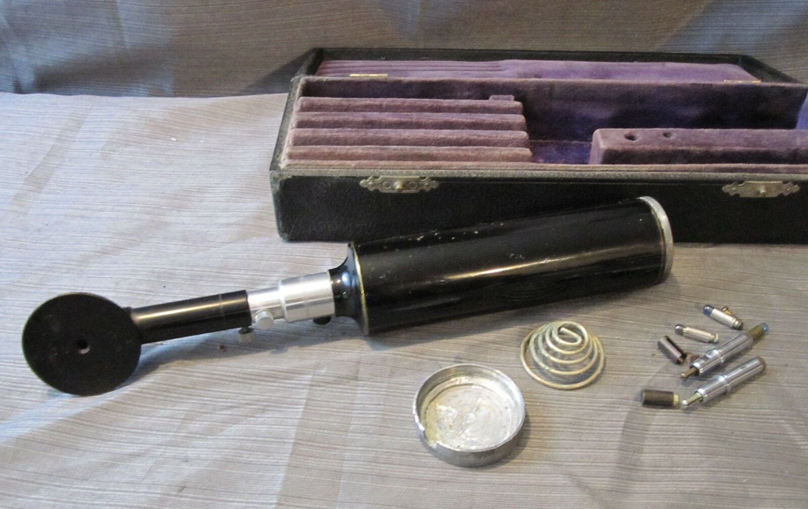 Vintage Bausch and Lomb Optometry Mirrored Scope Tool w Case & Parts ...