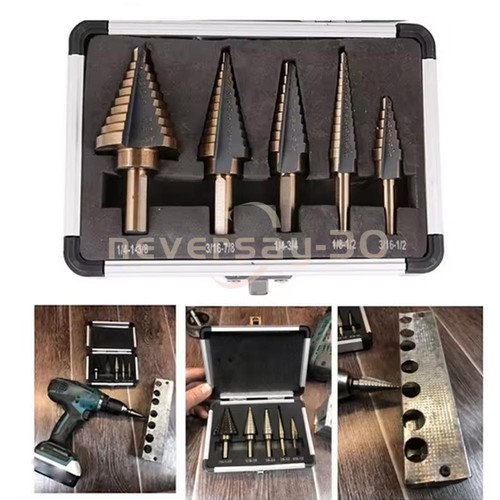HSS 6PCS Titanium Step Drill Bit Set W Automatic High Speed Steels | eBay