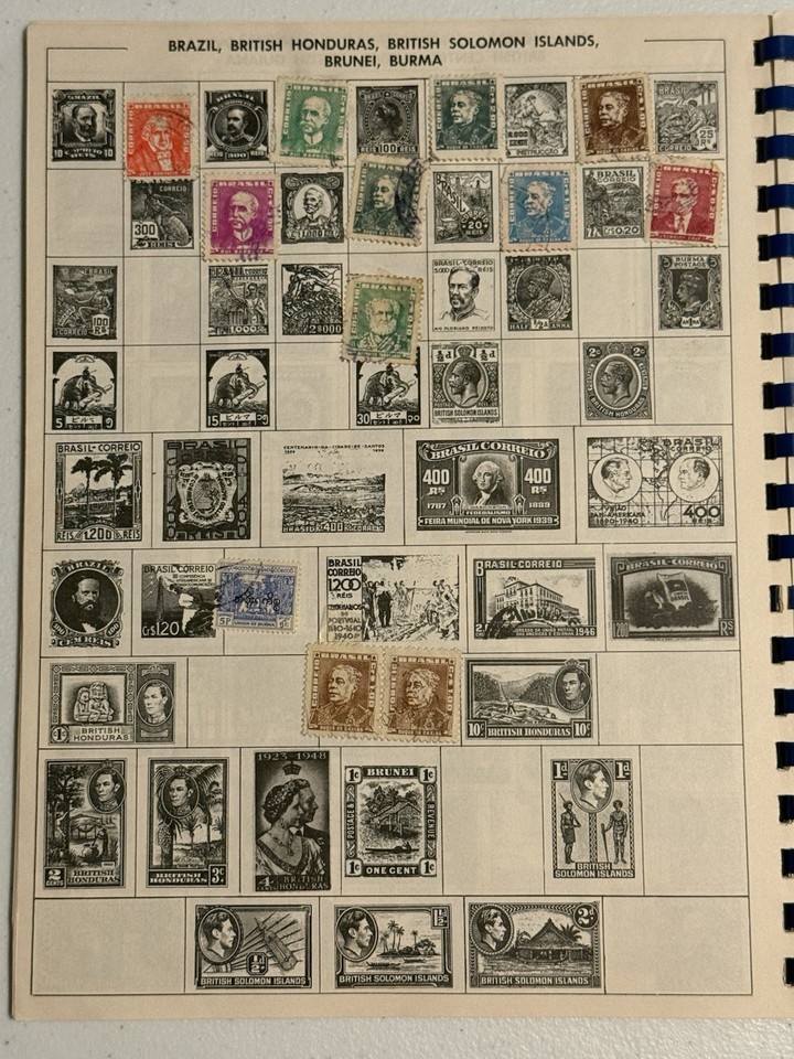 1961 The Geographic Postage Stamp Album With Maps Of The World Approx ...