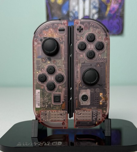 Clear Cherry Pink - Black Accents - Custom Joycons for the Nintendo ...