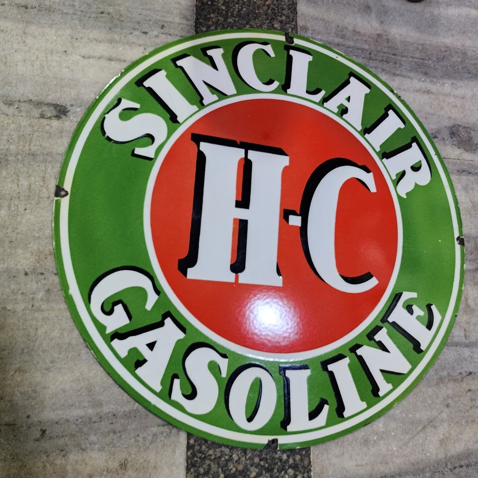 SINCLAIR HC PORCELAIN ENAMEL SIGN 28 X 28 INCHES | eBay