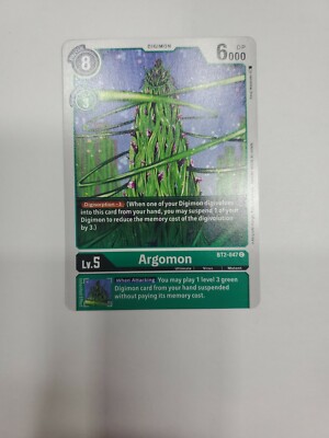 Argomon - BT2-047 C - Common Digimon TCG Card - Green | eBay