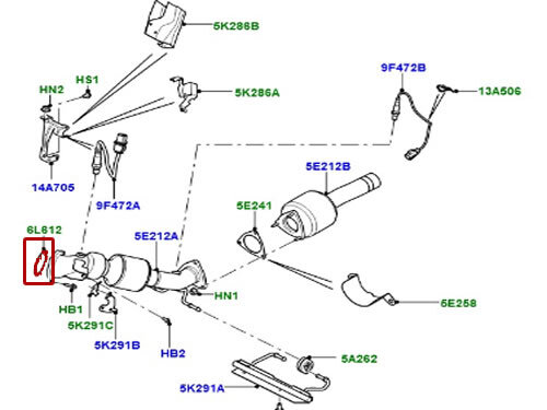 GENUINE LAND ROVER FRONT CATALYST GASKET 2.0L PETROL LR025110 LR2 ...