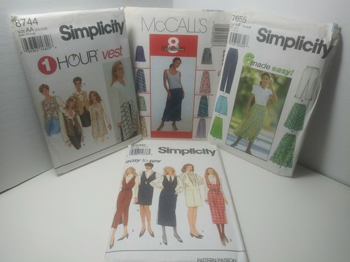 Lot of 4 1991-1999 McCall's and Simplicity Women's Sewing Patterns (90 ...