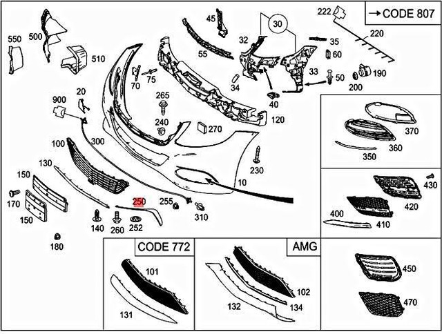 MERCEDES OEM 14-17 S63 AMG Front Bumper-side Spoiler Right 2228850738 ...