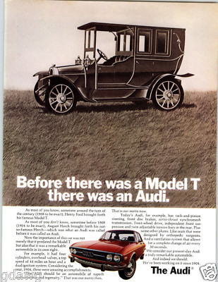1972 PAPER AD 1908 Model T Ford Audi Car Auto Automobile | eBay
