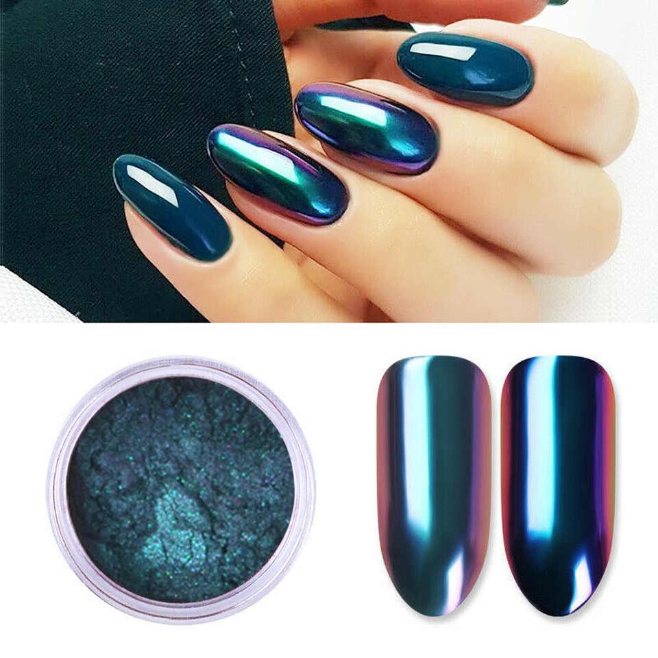 Mirror Nail Art Glitter Powder DIY Nail Chrome Pigment Dust Manicure ...