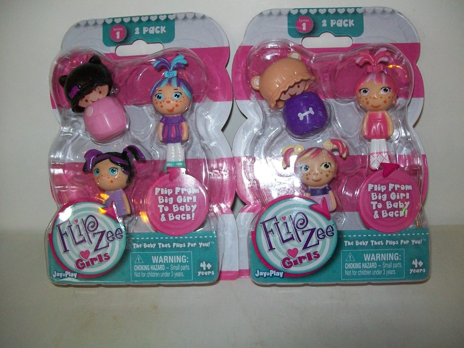Flip Zee Girls Series 1 From Girl To Baby 4 Pack Miniature Dolls Lot of ...