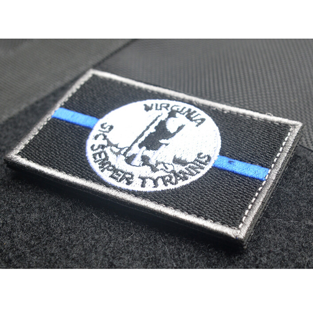 Virginia State Flag Usa Militray Tactical Police Blue Line Hook Patch ...