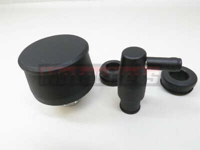 Black Billet Aluminum Mini PCV Valve+Valve Cover Breather Push-In SBC ...