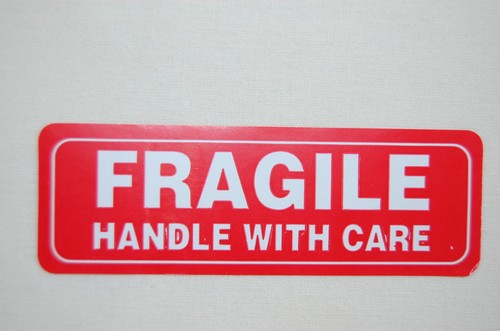 1x3 Fragile Aufkleber selbstklebend Fragile Etiketten Griff mit Pflege ...