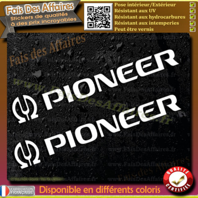 2 Stickers Autocollant Pioneer sponsor lot planche sticker car audio ...