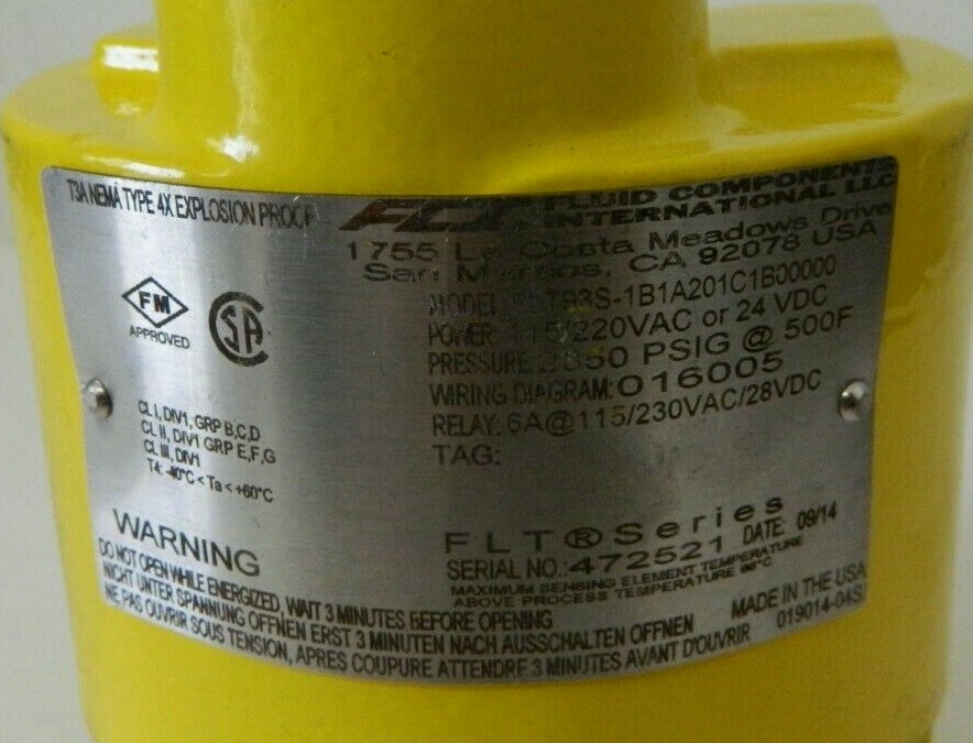 FCI Fluid Components Flow Switch FLT93S-1B1A201C1B00000 #2 | eBay
