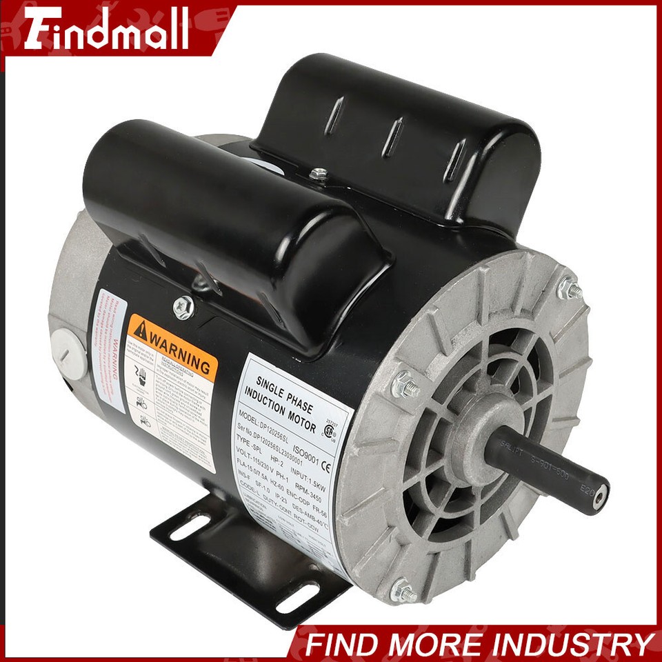 Compressor Duty 2 HP SPL Single Phase Electric Motor 3450 RPM 56 Frame ...