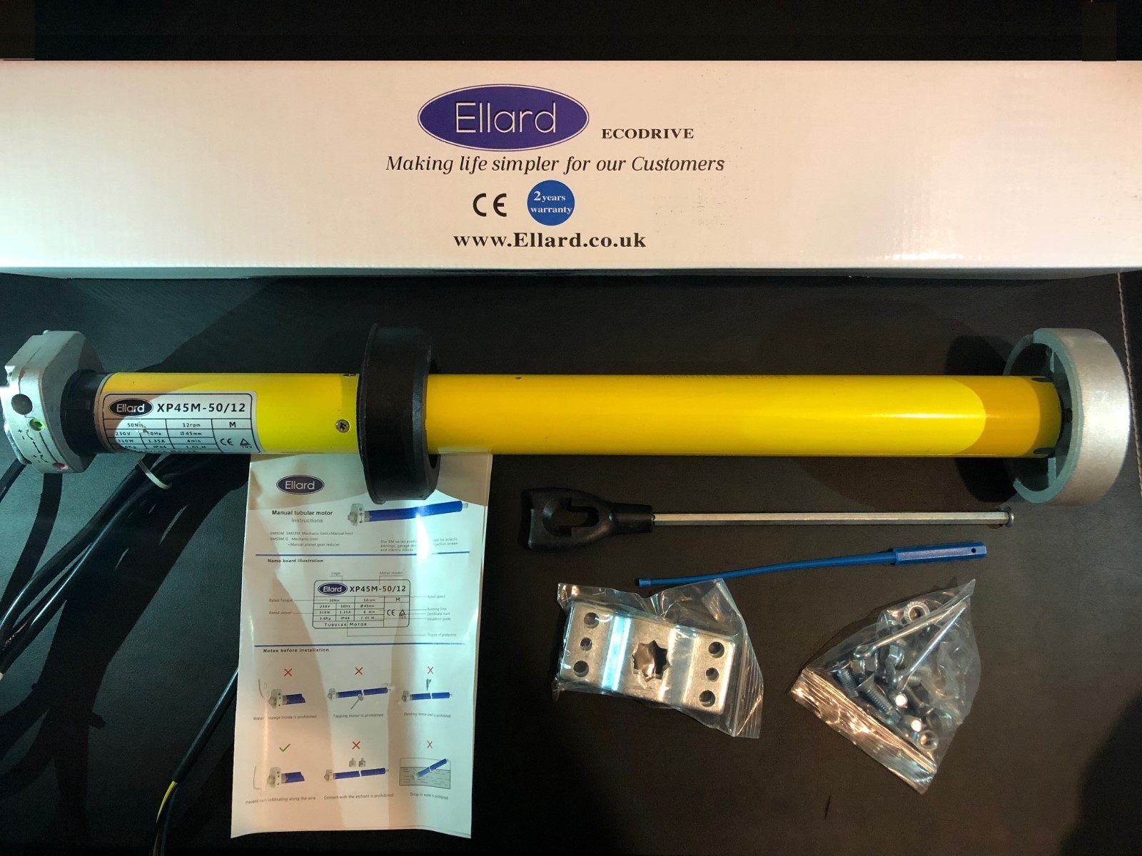 Ellard Tubular Motor for Roller Shutters 50Nm with Manual Override | eBay